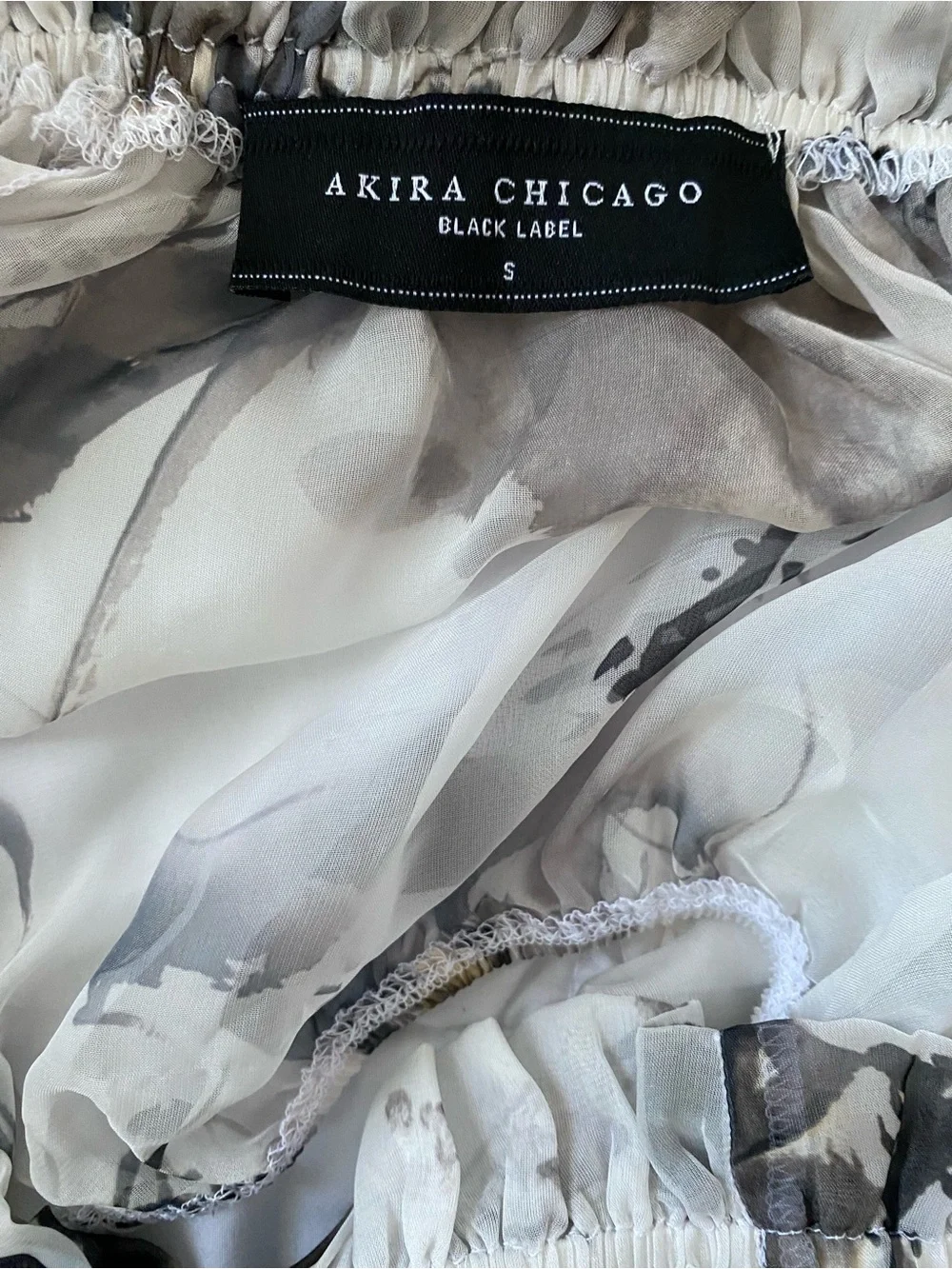 AKIRA | Tops | Romantic Sheer Watercolor Abstract Print Long Layered ...